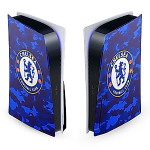 Head Case Designs Officially Licensed Chelsea Football Club Camouflage Mixed Logo Vinyl Faceplate Sticker Gaming Skin Case Cover Compatible with Sony Playstation 5 PS5 Disc Edition Console