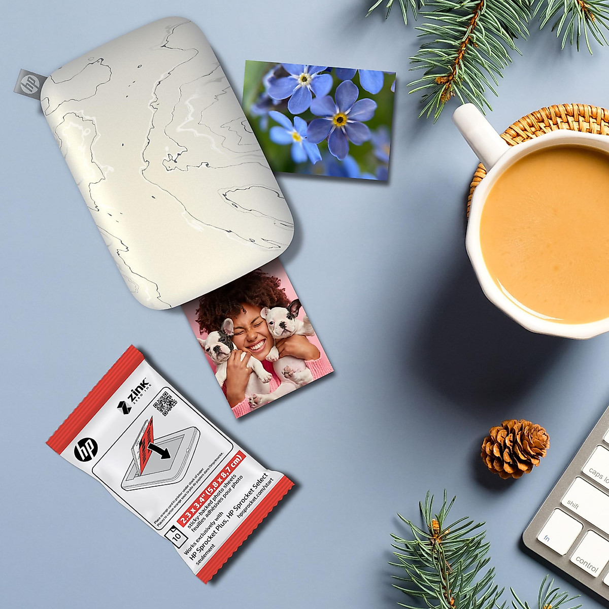 HP Sprocket 2.3 x 3.4" Premium Zink Sticky Back Photo Paper (50 Sheets) Compatible with HP Sprocket Select and Plus Printers.