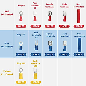 WORKPRO 582-piece Crimp Terminals, Wire Connectors, Heat Shrink Tube, Electrical Repair Kit with Wire Cutter Stripper