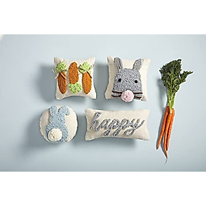 Mud Pie Easter Mini Hook Pillow, 8" x 8", Carrots