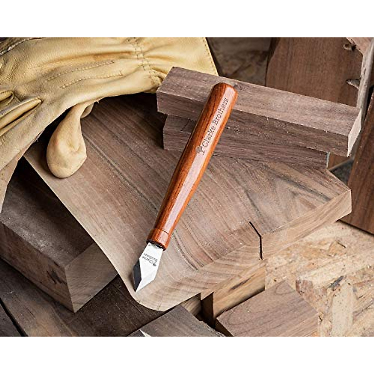 Clarke Brothers Marking Knife – Wood Marking Gauge – Premium Woodworking Tool with Double High Carbon Steel Blade – Quality Design with Ultra-Sharp Blade – Beautiful Wooden Handle