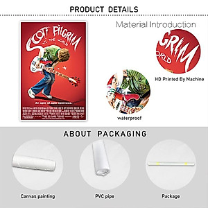 Scott Pilgrim Vs. The World Movie Poster for Bedroom Aesthetic Wall Decor Canvas Print Wall Art Christmas Gift 12x18in Unframed