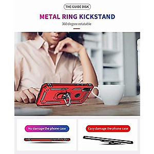 Strug for Xiaomi Redmi Note 7/Redmi Note 7 Pro Case,Heavy Duty Shockproof Protection Built-in 360 Rotatable Ring Magnetic Car Mount Case with Screen Protector for Xiaomi Redmi Note 7(Blue)