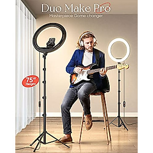 𝗡𝗲𝘄𝗲𝘀𝘁 13" Selfie Ring Light with Stand and Phone Holder, 63" Tripod for iPhone with Ring Light for YouTube/Tiktok, LED Ringlight for Make Up/Zoom Meeting/Photography, Ring Lights for Vlogs