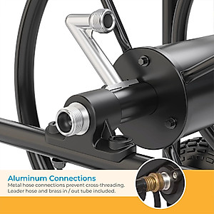 Suncast 200' Pro Hose Reel Cart with Flat-Free Rubber Tires, Outdoor Weather-Resistant Steel Garden Hose Reel Cart, 200' of 5/8" Hose Capacity