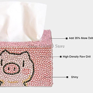 5D Diamond Painting Box Storage Containers,Diamond Painting Tissue Box Cover, Paper Facial Tissue for Bathroom Countertop Night Stand Kitchen Dining Table Bedroom Office Car (C,14.5x7.7x10.5cm)