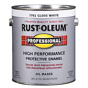 RUST-OLEUM 7792-402 Gallon Gloss White Enamel, 1 Gallon (Pack of 1)