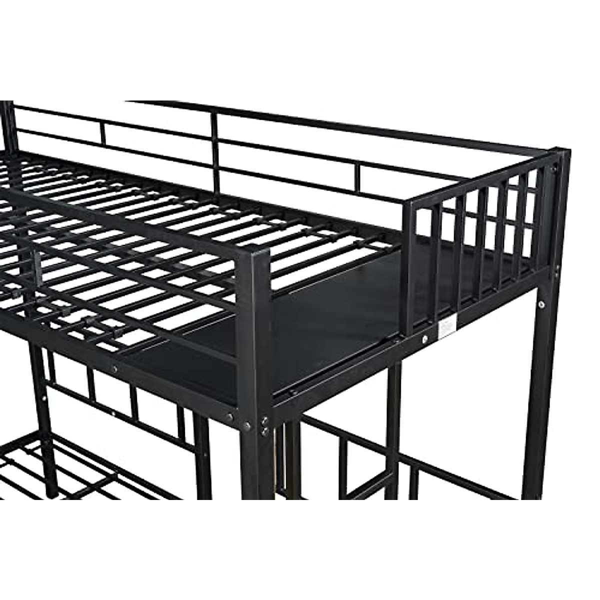 DEYOBED Full Over Twin and Twin Wooden Detachable Triple Bed Bunk Bed with 2 Drawers - Functional Sleep and Organization Setup for 3 Kids and Teens