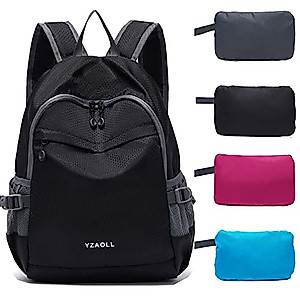 YZAOLL 20L Lightweight Packable Hiking Backpack,Small Hiking Backpack Day Pack for Women Men Travel Camping Vacation,Black