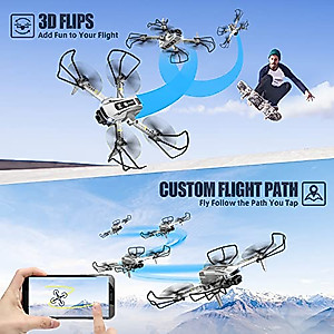 TOPRCBOXS S2 Mini Drone for Kids with 1080P HD Camera, FPV Quadcopter Cool Toys Gifts for Boys Girls, Foldable Drones with Altitude Hold, Gravity Control, 3D Flips, Headless Mode, and 2 Batteries