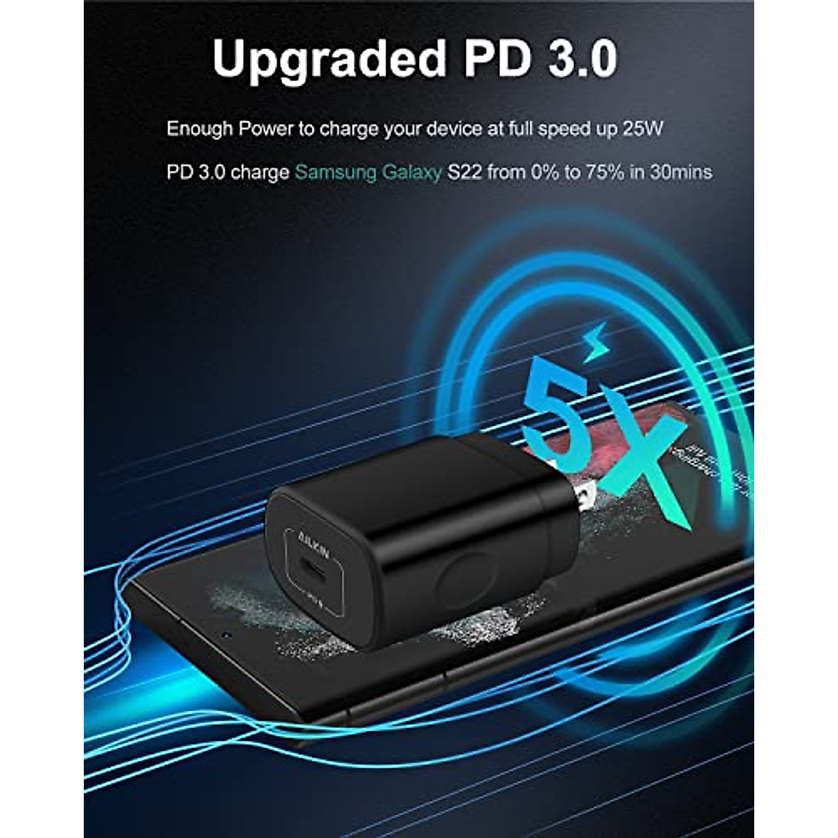 25w USB C Charger for Motorola Moto G Stylus/G Power(2022)/G Pure/G Play/G7/G200/Edge+/One 5G, Android Super Fast Charging USBC Block + USB-C to Type C Cable Samsung Galaxy A13 A03S A53 S23 S22 S21