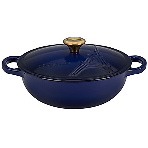 Le Creuset Eiffel Tower Collection Enameled Cast Iron Signature Cocotte with Lid, 2.5 qt., Indigo