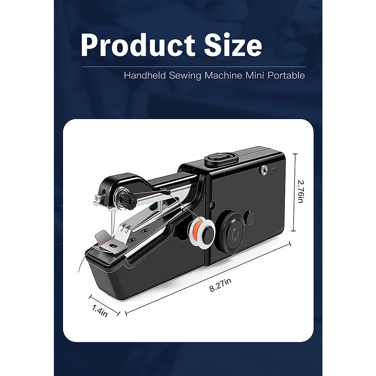 Handheld Sewing Machine, Mini Portable for Quick Stitching, Portable Sewing Machine Suitable for Home,Travel and DIY, Electric for Beginners - Black
