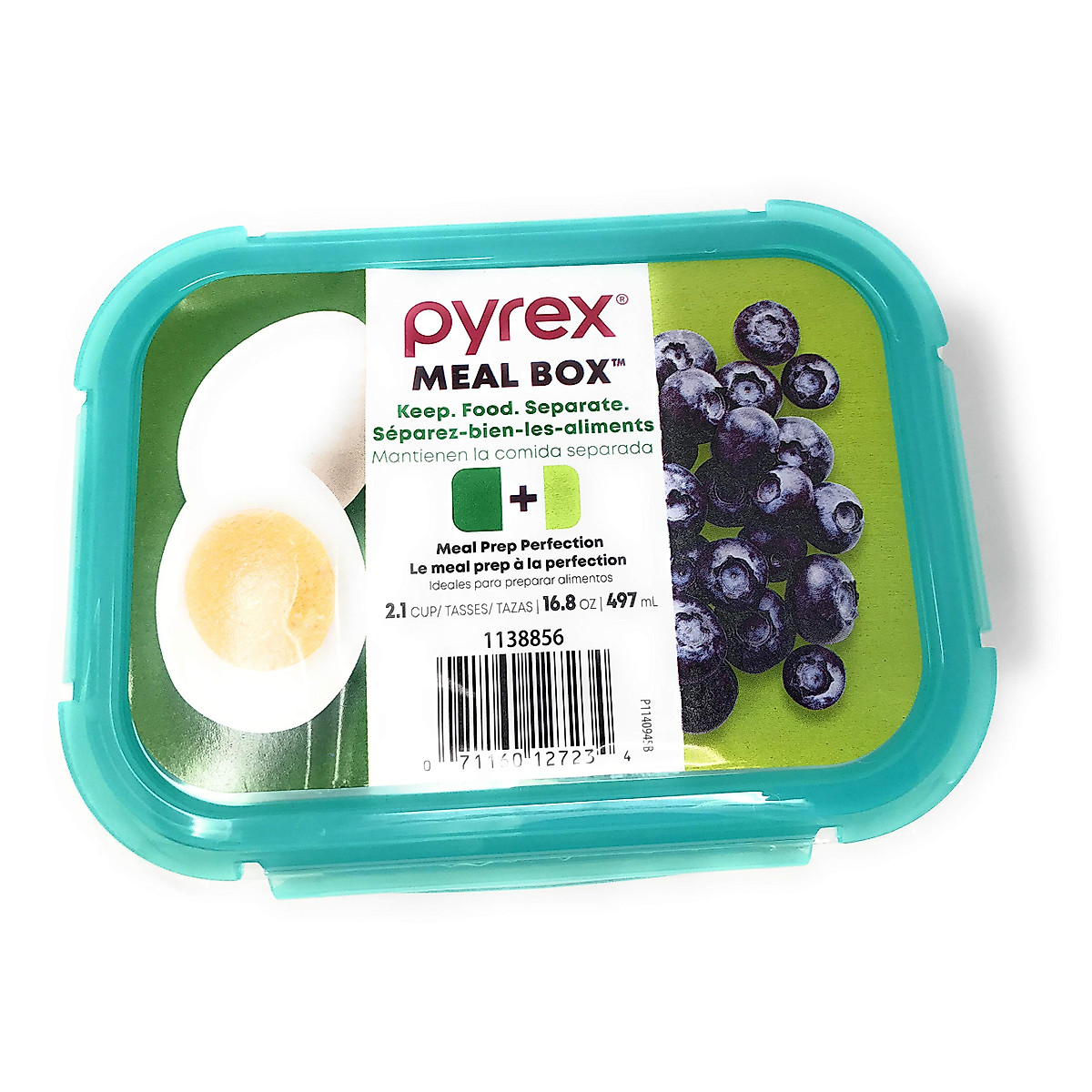 PYREX Divided Glass Storage Rectangle Small, 1 EA