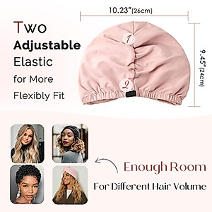 YANIBEST Turbans for Women Satin Bonnet Silk Bonnet for Sleeping Head Wraps Adjustable Twisted Headwrap Pink