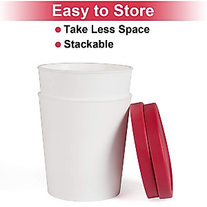 DUNCHATY Ice Cream Containers (Set of 2, 1 Quart Each) Freezer Dessert Containers Reusable Ice Cream Storage Tubs with Silicone Lids for Homemade IceCream Frozen Yogurt Sorbet Red