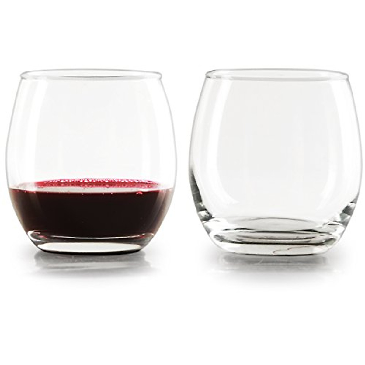 Circleware Downtown Stemless Wine Lead-Free Glass Cups for Bar, Water, Juice, Whiskey & Beverage Drinks, 4 Count (Pack of 1), Clear