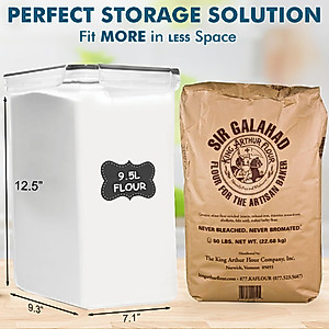 Shazo 2 PC (9.5L | 321 Oz) Extra Large Bulk Food Storage Containers with Airtight Lids for Flour, Sugar, Rice, Cereal & Pasta - Leakproof, BPA-Free Plastic Canisters for Kitchen & Pantry Organization