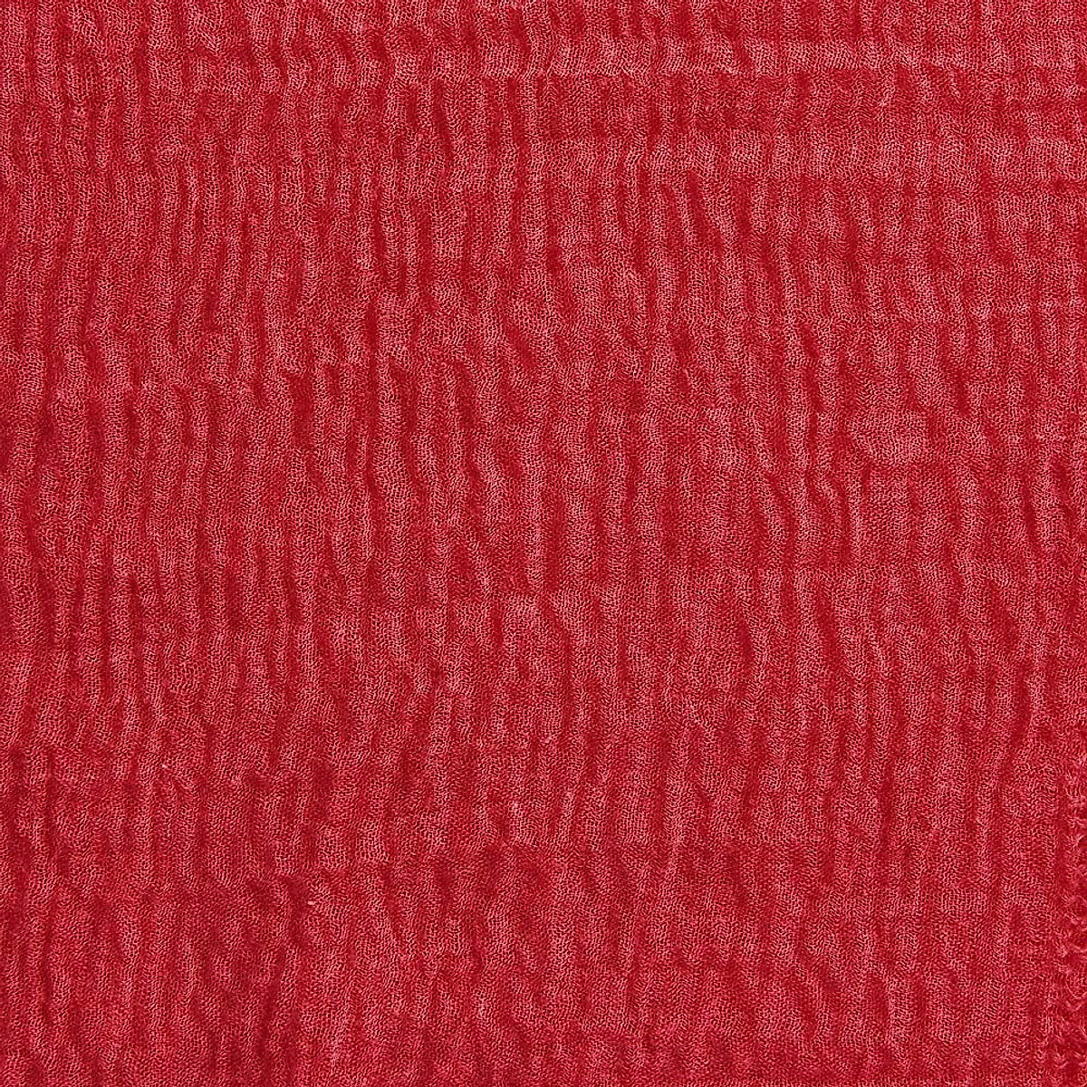 XRDSS Summer Cotton Blend Crinkle Vintage Soft Scarf with Fringed Edges 35" × 70" (Red)