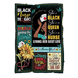MUCHNEE Nurse Blanket Gift for Women Daughter, Nurse Throw Blanket, Nurse Gifts for Nurses Day, Birthday RN Gifts for New Nurses Nursing Students, Nurse Graduation Gifts, Nurse Practitioner Gifts