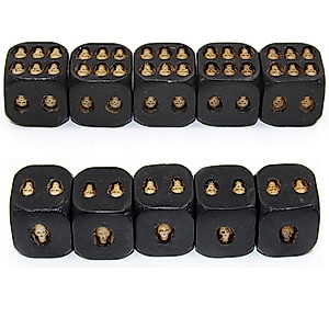 LingLucky 5PCS Six-Sided Skull Dice ,Grinning Skull Deluxe Devil Poker Dice, Halloween Party Dice Tower for Board Games, Activity, Casino Theme, Party Favors (5 PCS), 18x18x18mm (YX-0013)