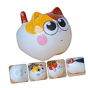 YARNOW Succulent Flower Pot Cat Mini Flower Planter Ceramic Flower Pot Decorative Cactus Planter Animal Bonsai Holder Animal Flower Pot Succulent Bonsai Pot Mini Pots Vase Ceramics Indoor