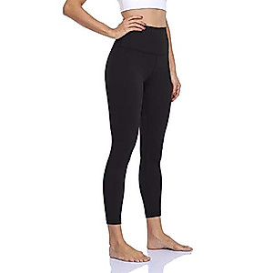 HeyNuts Essential 7/8 Leggings High Waisted Yoga Pants for Women, Buttery Soft Workout Pants Compression Leggings with Inner Pockets Black_25'' M(8/10)