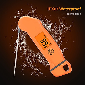 Inkbird Rechargeable Meat Thermometer IHT-1S, Instant Read Meat Thermometer Waterproof Digital Food Cooking Thermometer, Kitchen Food Thermometer for Grill, BBQ, Smoker, Turkey, Homebrewing, Coffee