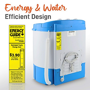 Washing Machine Portable 2-in-1 & Spin-Dryer - Convenient Top-Loading Easy Access, Energy & Water Efficient Design, Ideal for Smaller Loads - No Special Parts or Plumbing Required -2 FT Drainage Hose