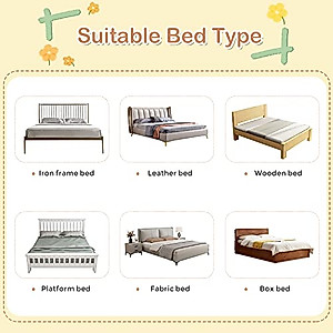 HONEY JOY Bed Rail for Toddlers, 77-in Extra Long, Portable Safety Bed Guardrail w/Side Pocket, Baby Bed Rail Guard, Fit King & Queen Full Twin Size Bed Mattress (77 INCH, Gray)