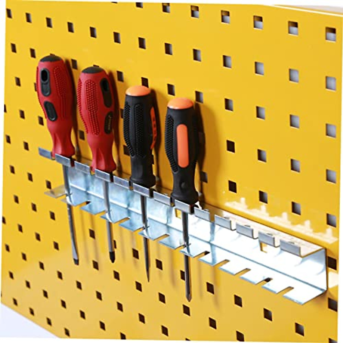 Hohopeti 1pc Screwdriver Holder Wall Mount Clothes Mounted Organizer Wall Mount Tool Garage Wall Tool Mounted Clothes Rack Wrench Rack Hand Tool Rack Bolts Silver Steel Galvanized