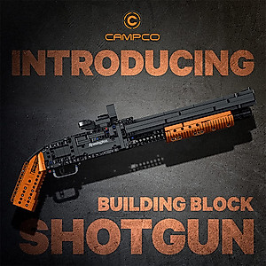 CampCo Remington Shotgun Toy Gun Building Blocks for Gun Lovers, Functioning Bolt Action handle, Trigger & Scope