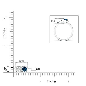 Angara Natural London Blue Topaz Solitaire Ring for Women in Sterling Silver Size-7 (Grade-A | Size-4mm) | December Birthstone Jewelry Gift for Women | Birthday | Wedding | Anniversary | Engagement