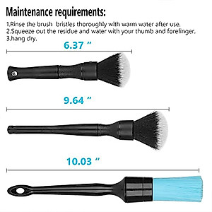 Ultra- Soft Car Detailing Brush Set, Auto Detail Brush Kit for Elegant Surfaces, Interior Exterior No Scratch for Cleaning Air Vent Engine Bay Emblems Dashboard Seat Wheel, Engine, Wheel Nut…