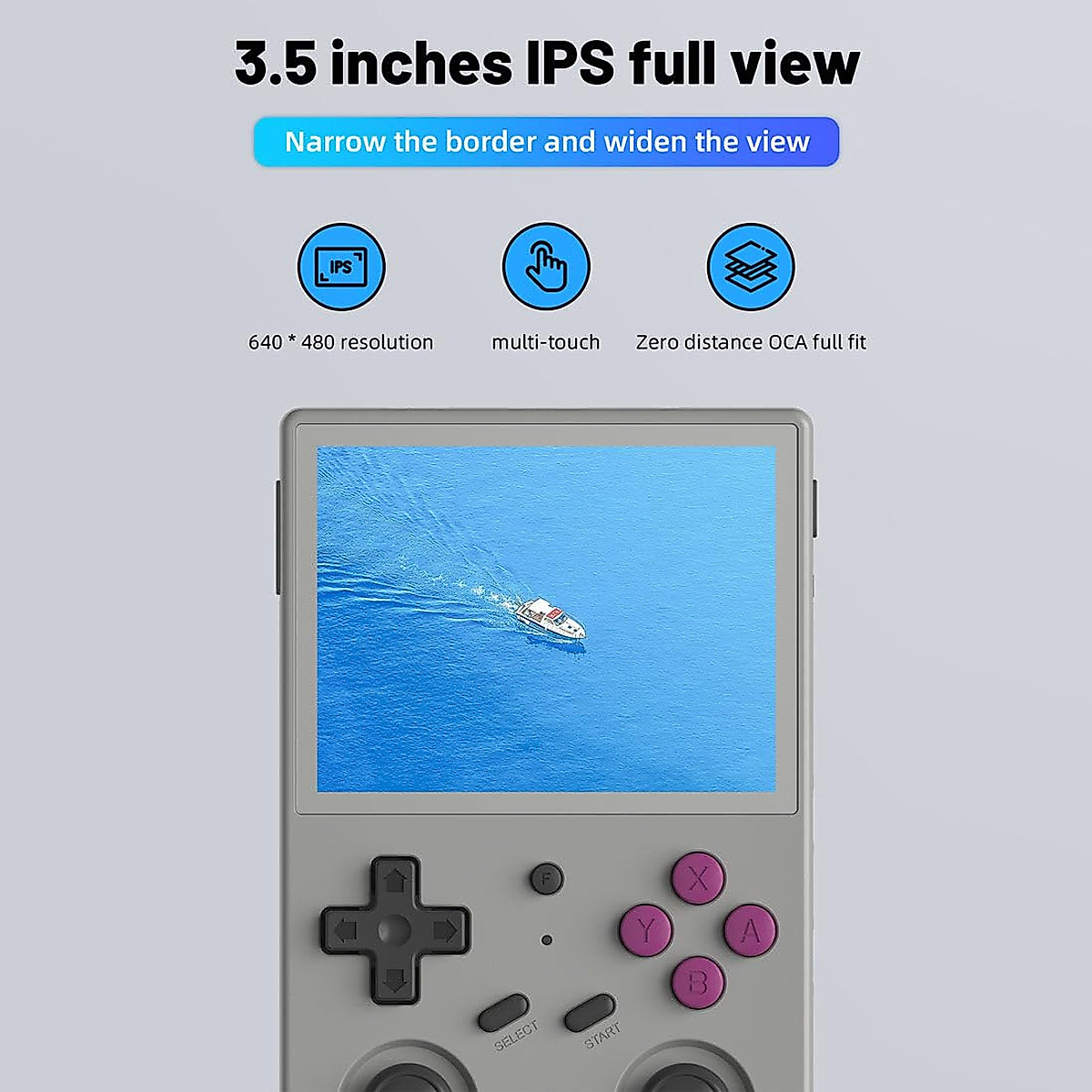 JoySeed RG353V Handheld Game Console Dual System with 35000 Games, 256G 3.5 Inch Arcade Retro Game Console - Grey