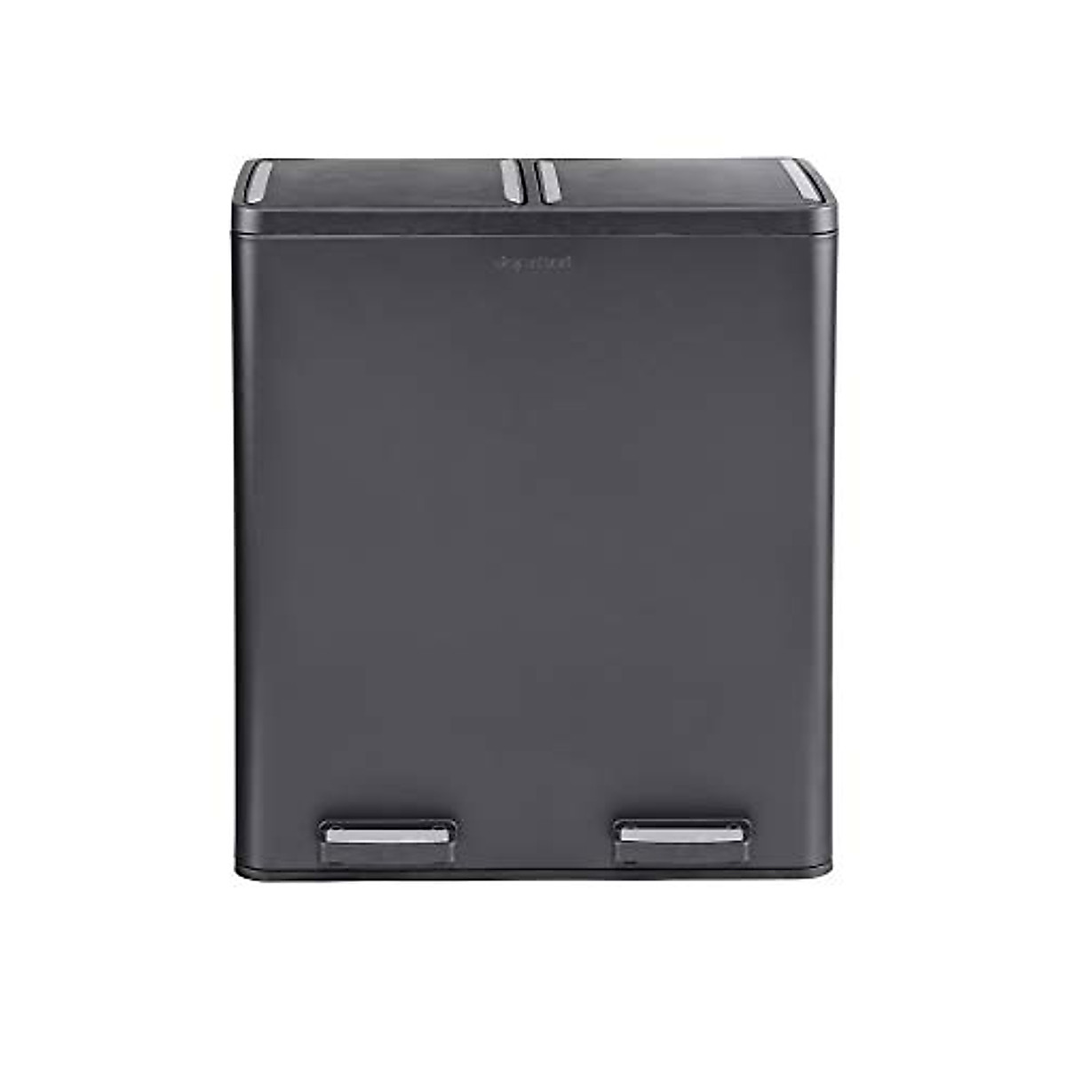 The Step N' Sort 18.5 Gallon Extra Large Capacity, Soft-Step, Dual Trash and Recycling Bin with Removable Inner Bins Black (900702B)