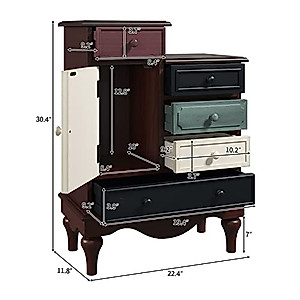 MAXCBD Nightstand Bedside Table Drawer Cabinet Dresser 5 Drawers Fabric Storage Chest OrganizerHome Bedroom Cabinet Unique Design of This Cabinet is Revealed Everywhere Storage Tower Dresser