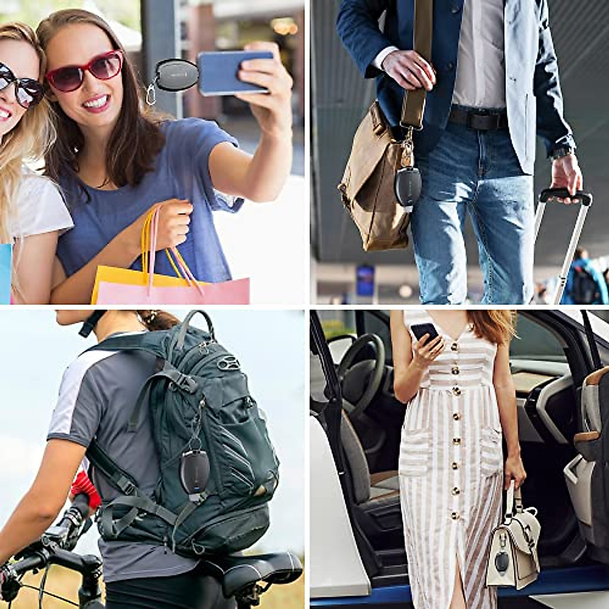 HUAENG Mini Keychain Portable Charger Power Bank Built in USB-C Connector,Emergency 1500mAh Power Pod Compatible with Samsung Galaxy S22, S21, S20, S10, Pixel, Moto, LG, Type-C Android Phones-Black