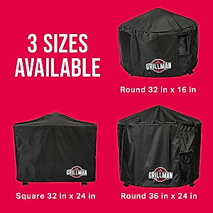 Heavy Duty Fire Pit Covers, Fit 32x16 Inch Round Gas Fire Pit - 600D Polyester Firepit Covers Round, Outdoor Fire Pit Cover, Firepit Cover, Fire Pit Cover Round, Patio Cover for Fire Pit, Table Cover