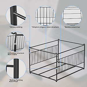 Hanging File Folder Frame Letter/Legal Size, File Cabinet Organizer,Hanging File Folders Holder, Heavy Duty Desk Filing Box Inserts for Office, Home Use,Fast Assembly, Easily Moving (Black)