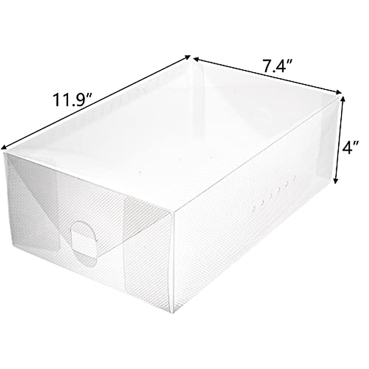 Lawei 10 Pack Clear Women's Shoe Box - Foldable Shoe Storage Boxes Plastic Shoe Organizer Bin for Men, Women and Kids