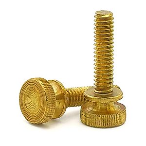 Knurled Head Thumb Screws - Solid Brass Machine Screws - #8-32 x 3/8" Qty 25