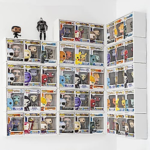 Display Case Compatible with Funko Pop Boxes, Stackable 4 Single Row, with Transparent Cover to Protect Your Collection Against Dust (Holds 12 Pops)