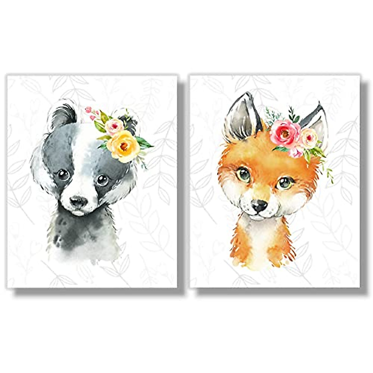 Woodland Animals Wall Art Prints - Nursery Decor - Set of 6-8x10 - Unframed - Watercolor