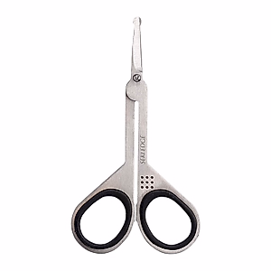 Seki Edge Stainless Steel Nostril Scissors (SS-908) - Safety Grooming Scissors with Round Blunt Tips for Trimming Nose Hair & Other Facial Hair for Men & Women - Made in Japan