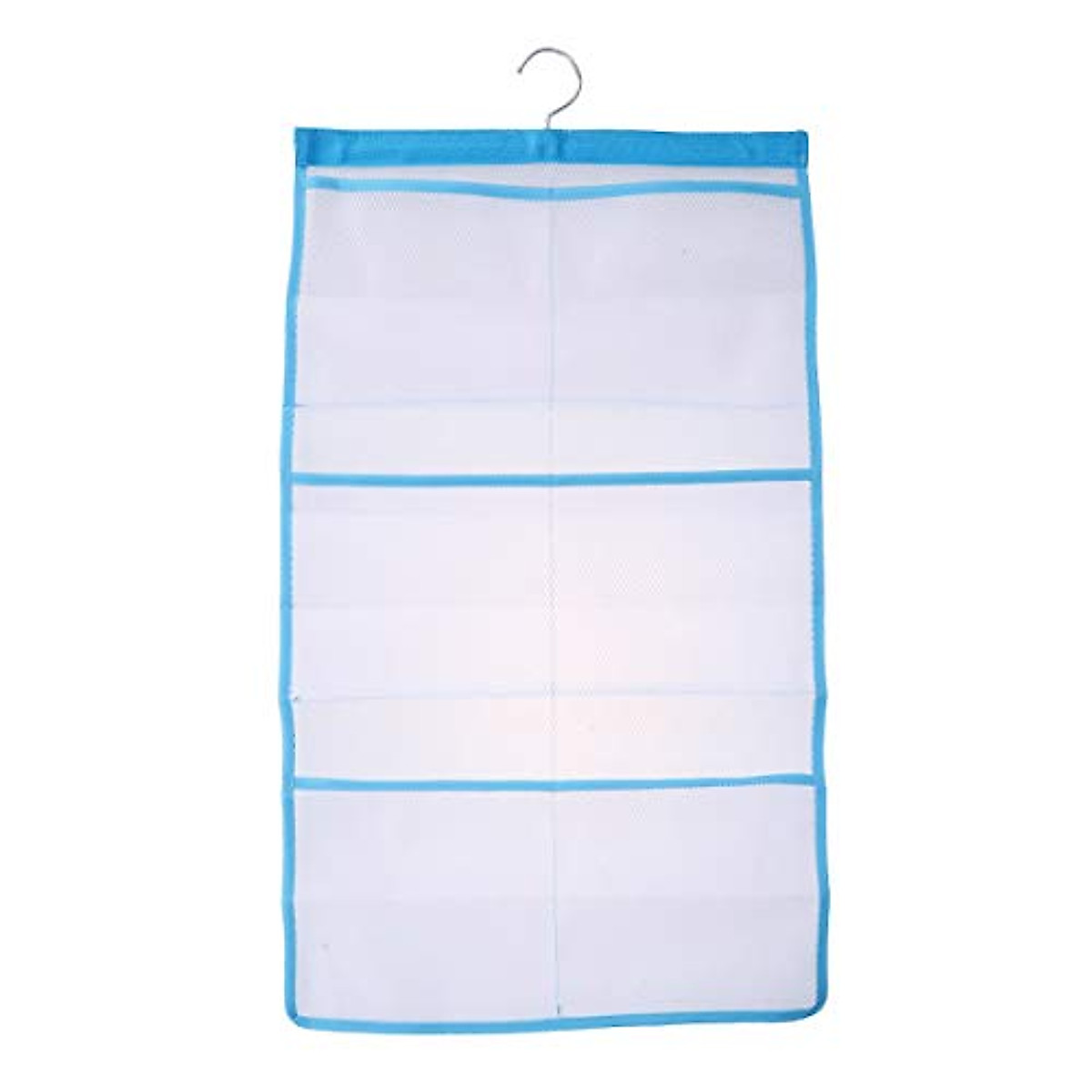 Amosfun Bathroom Organization and Storage 6 Storage Pockets Hanging Mesh Shower Caddy Space Saving Bathroom Accessories Quick Dry Bath Organizer with Single Hook (Sky- Blue)