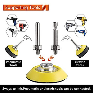 Tshya 240pcs 2inch Sanding Discs Pad Variety Kit for Drill Grinder Rotary Tools Attachment with 2Pcs 1/8"&1/4" Shank Backer Plate, Sanding Pads Includes 80-3000 Grit