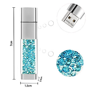 Lovely Diamond USB 2.0 Flash Drive Data Storage Memory Stick USB Stick Pendrive Gift (32GB, Lake Blue)