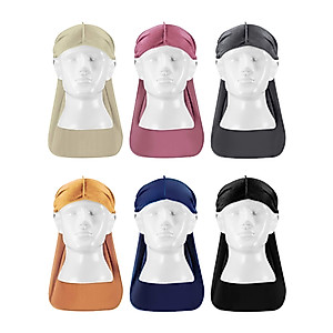 Tatuo 6 Pcs Velvet Durags for Men with Long Tail Stretchable Luxury Suede Durags(Grey, Dark Blue, Black, Gold, Beige, Light Pink)