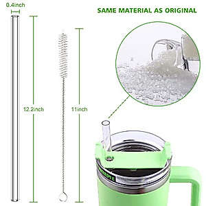 Replacement Straw for Stanley Cup 40oz 30oz Tumbler, 8 Pack Reusable Straws with Cleaning Brush for Stanley Adventure Travel Tumbler, Long Plastic Clear Straw for Stanley Cup Accessories
